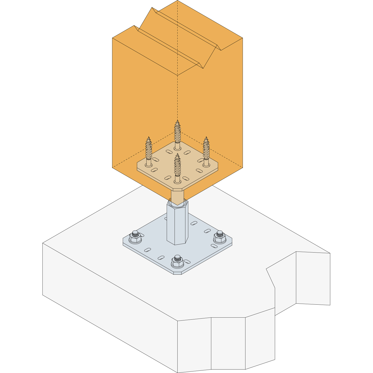 Adjustable Elevated Post Base - PPRC