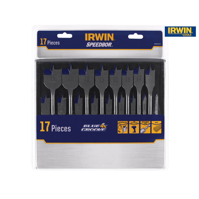 17 Piece Irwin 4X Flat Bit Set