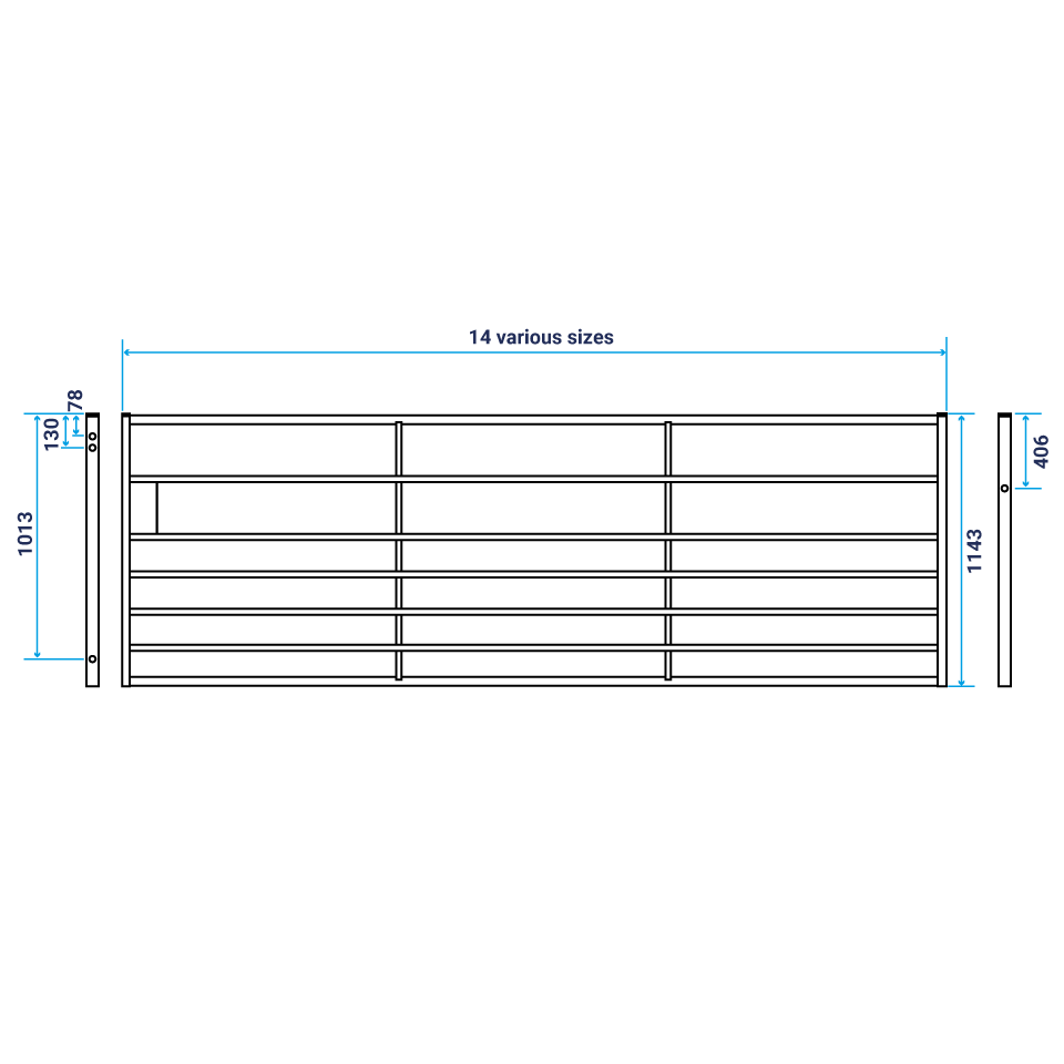 12' Galvanised Metal Gate