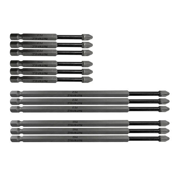 Faithfull Long Impact Bit Set, 12 Piece