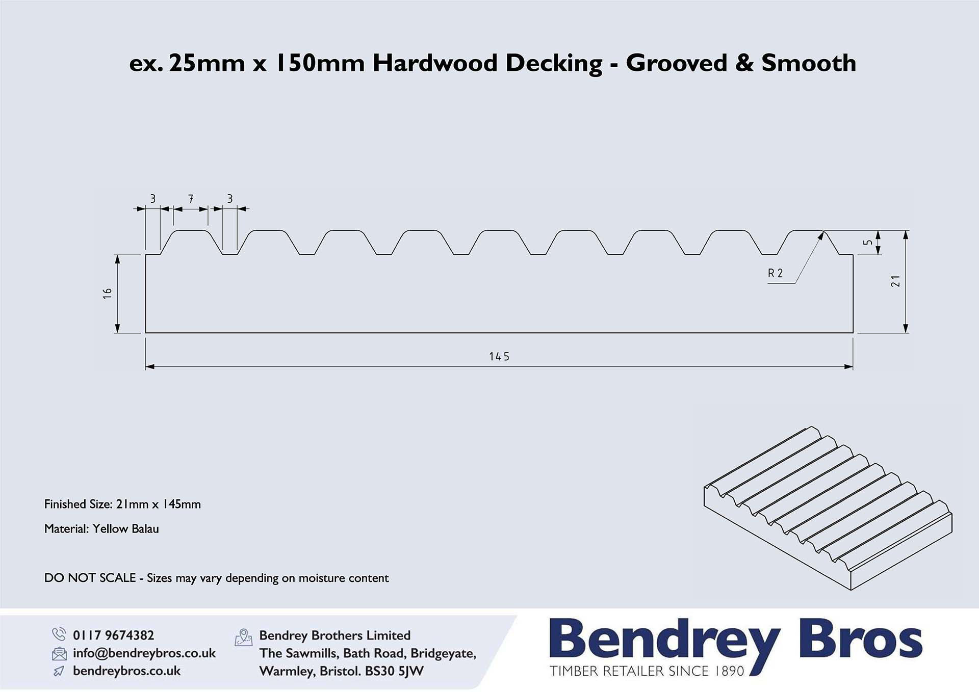 Premium Hardwood Decking 22 x 145mm x 3.96m | Smooth Decking Supplies