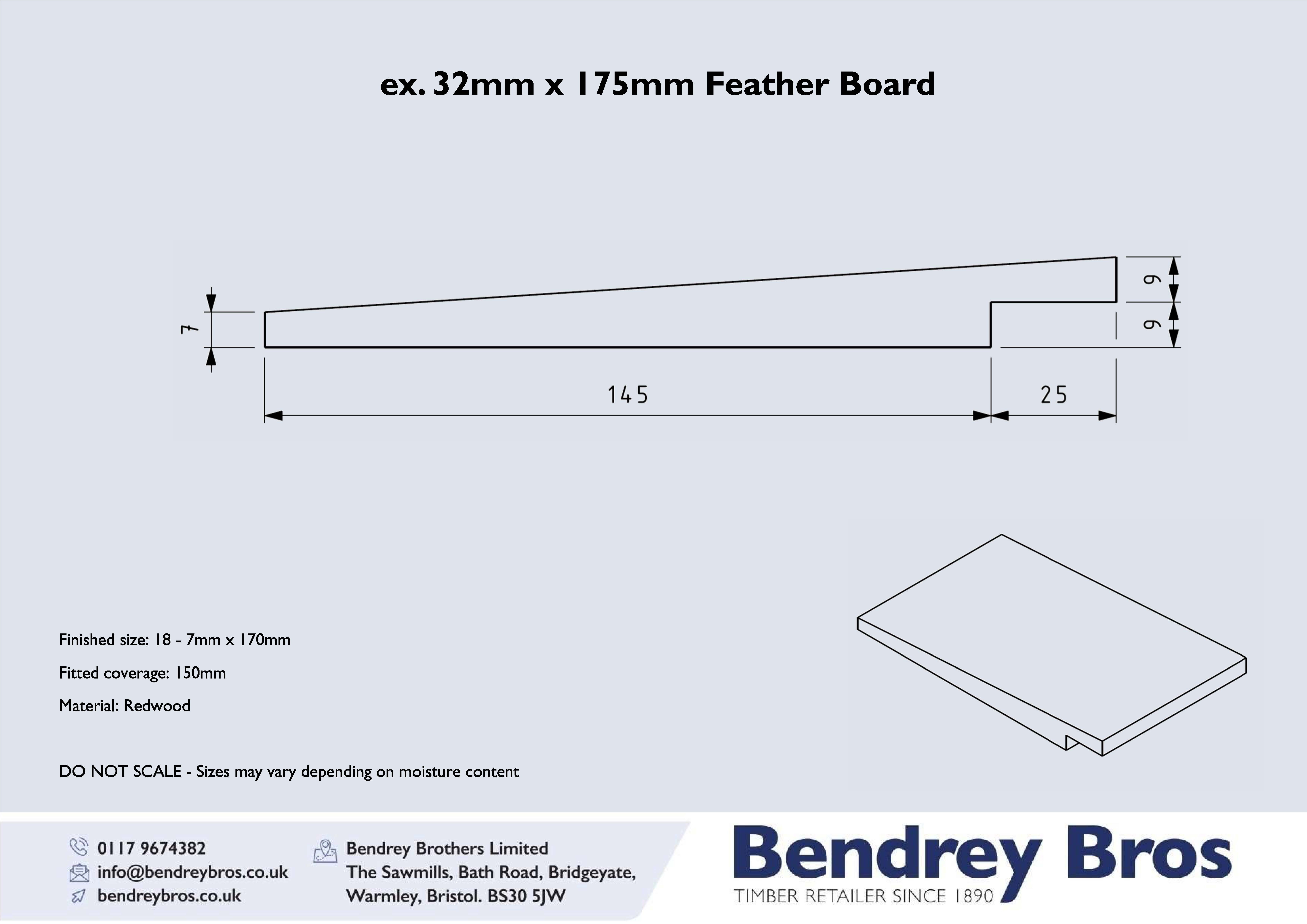 Feather Board Cladding | 175mm x 36m | Bendrey Brothers